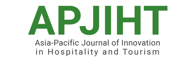 APJIHT Asia-Pacific Journal of Innovation in Hospitality and Tourism